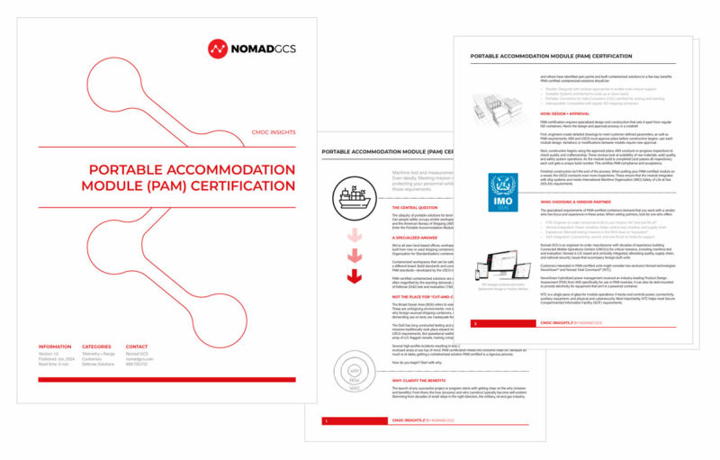 Portable Accommodation Module (PAM) Certification